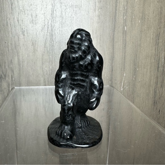 Accents | Black Obsidian Bigfoot Sasquatch Yeti Crystal Stone Carving ...